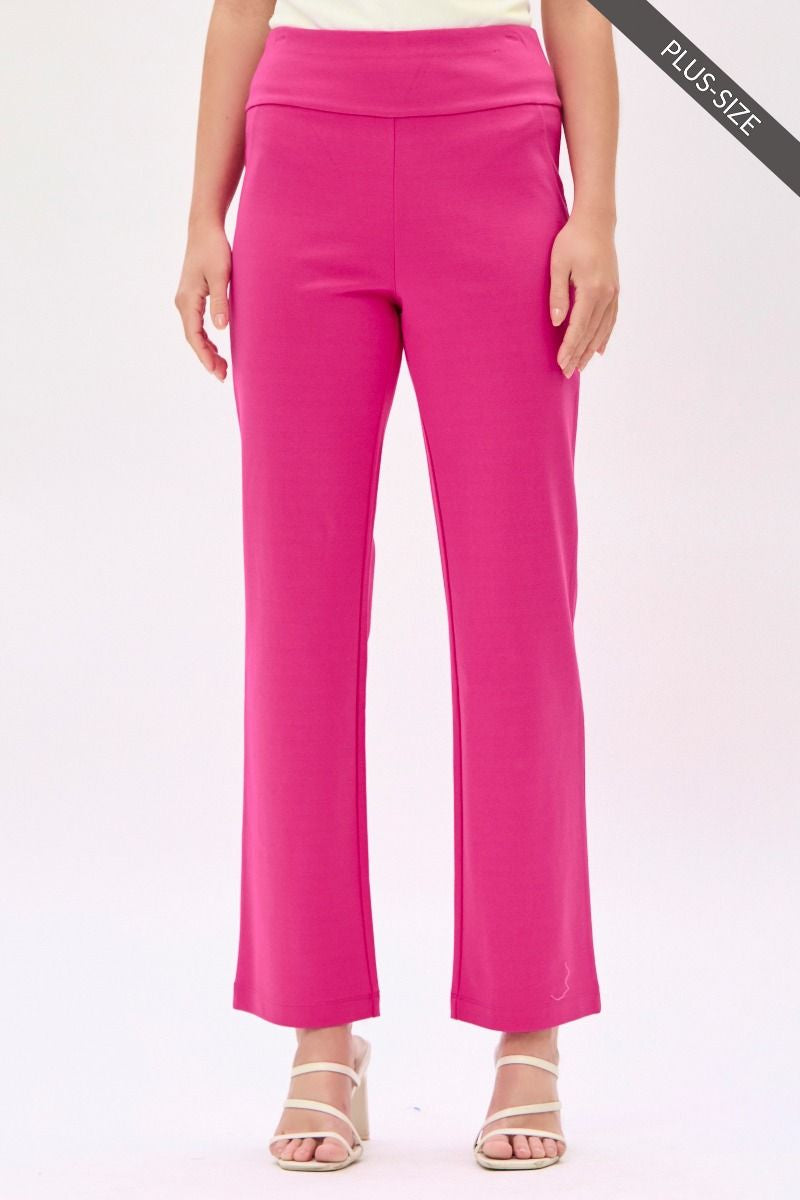 PRESALE - Straight leg versatile fuschia pants (29 in) – Mademoiselle Curvy